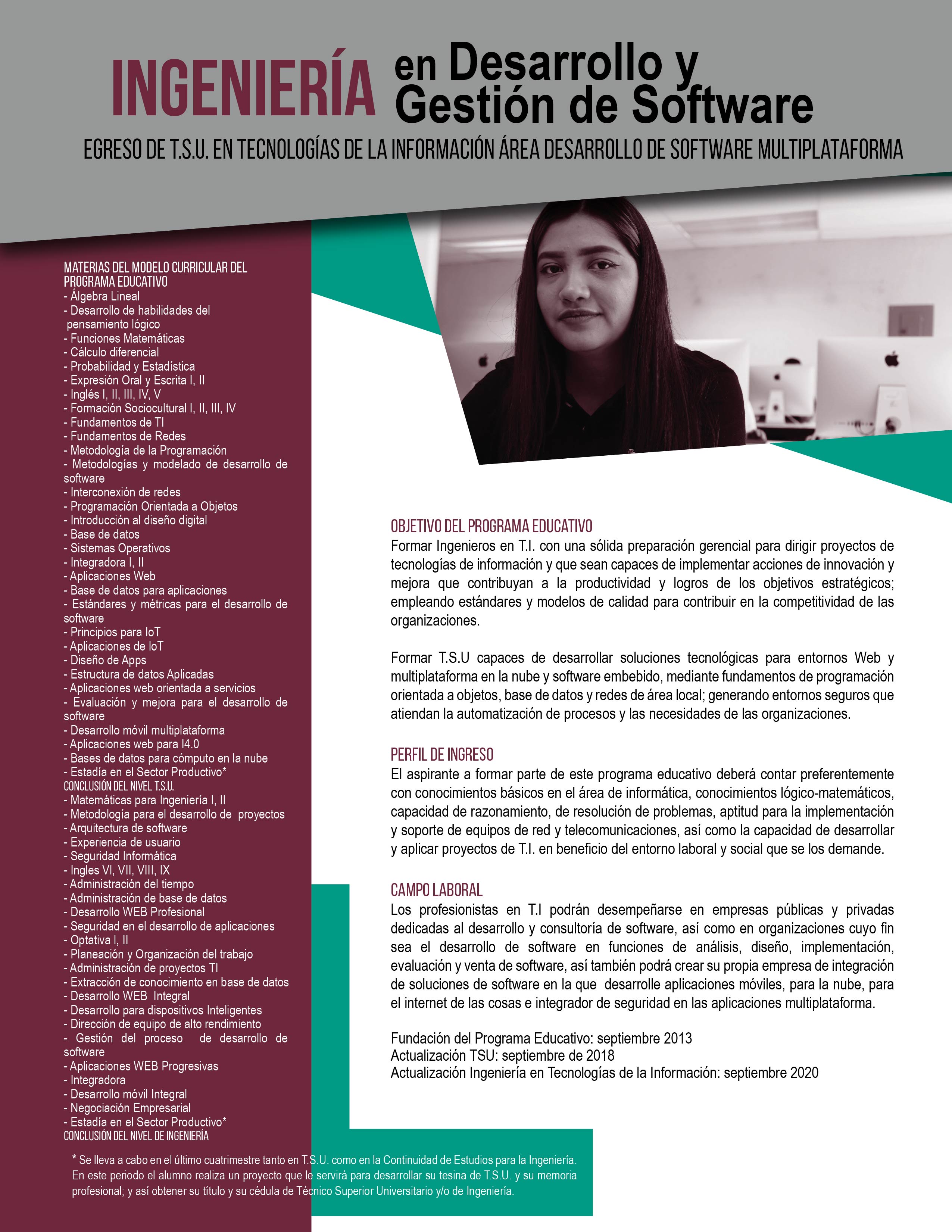 Inicio > INGENIERÍA EN DESARROLLO Y GESTIÓN DE SOFTWARE